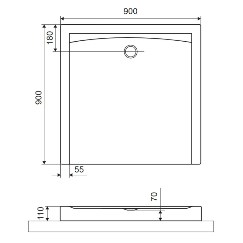Excellent Forma Brodzik 90x90 cm BREX1402090090WHC - Lazienkarium.pl