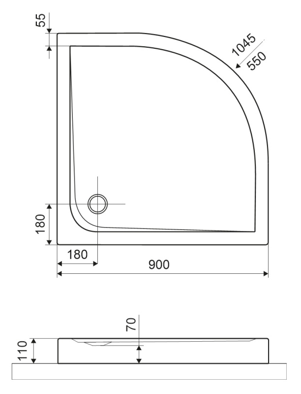 Excellent Sense Brodzik 90x90 cm BREX1404090090BLC - Lazienkarium.pl